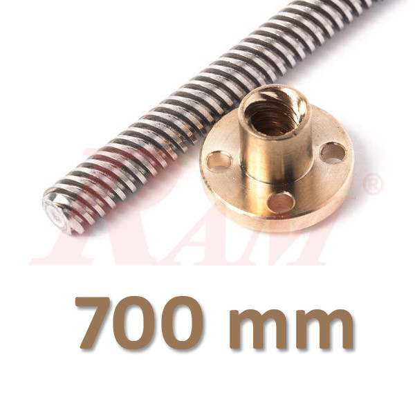 Lead Screw T8 Length 700mm Dimeter 8mm + 1 nut | RAM Electronics website